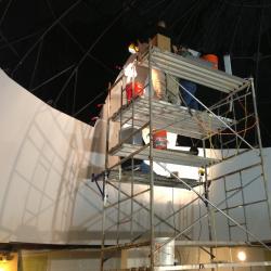 Dome Screen Installation in Progress | The Ohio State Planetarium